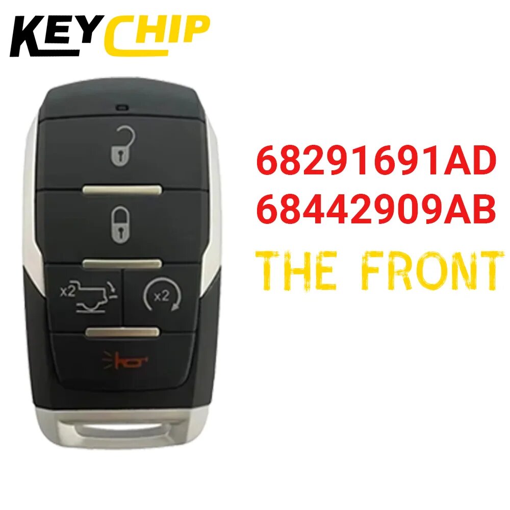 KeyChip Smart Remote Автомобильный брелок 433 МГц PCF7939M HITAG AES 4A Чип OHT-4882056 Для Dodge Ram 1500 Pickup 2019 2020 5 Btn