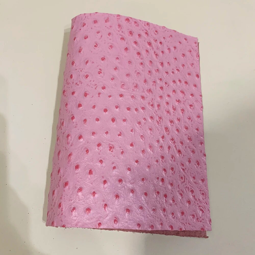 Кожа для сумок, карри, тиснение под страуса Розовый, T214