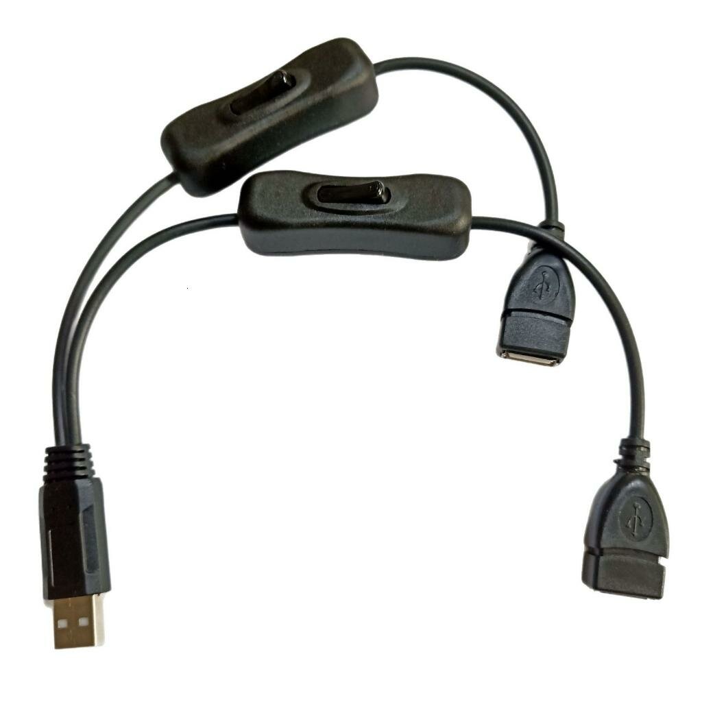 USB-удлинитель с переключателем (A-Male — 2×F)