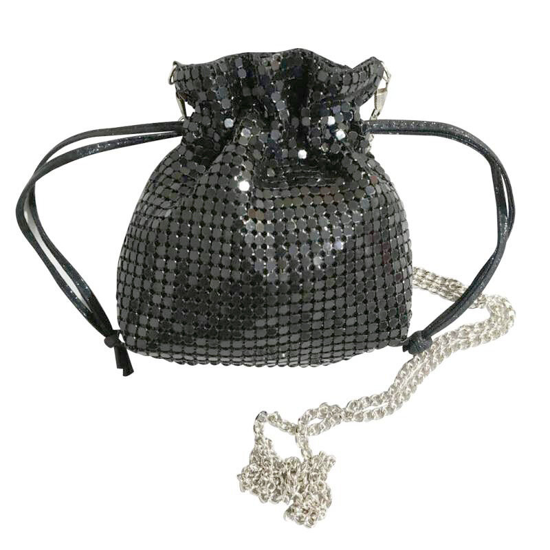 Сумка с пайетками, маленькая сумка для женщин, сумка-ведро с пайетками, корейский стиль, мини-сумка с пайетками, сумка через плечо с цепочкой для монет