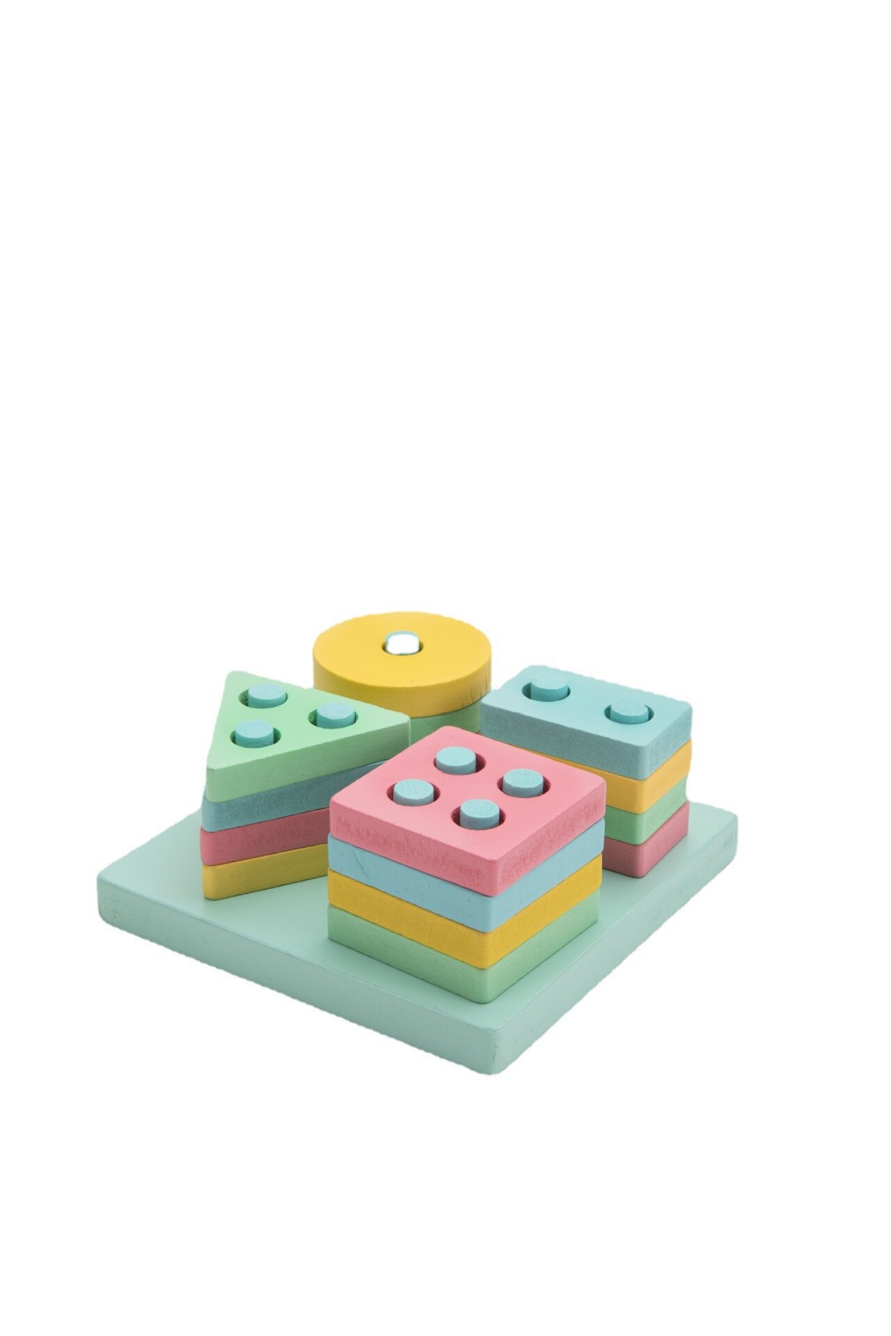 Монтессори-игрушки для раннего развития детей: деревянный набор геометрических фигур, блоки для сборки, сортировка по