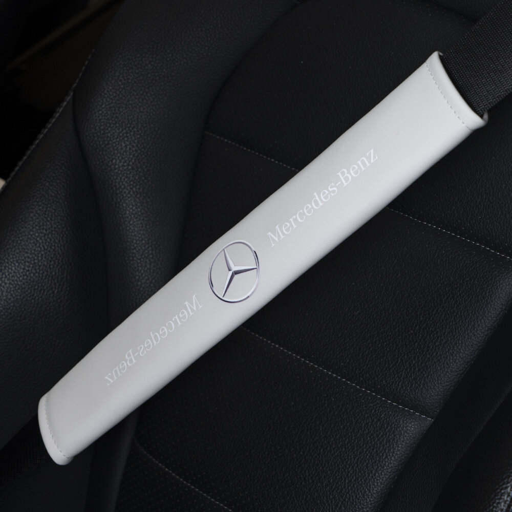 Защитный накладка на плечевой ремень с логотипом Mercedes-Benz, удлиненная кожаная, удобная и дышащая накладка на плечевой ремень