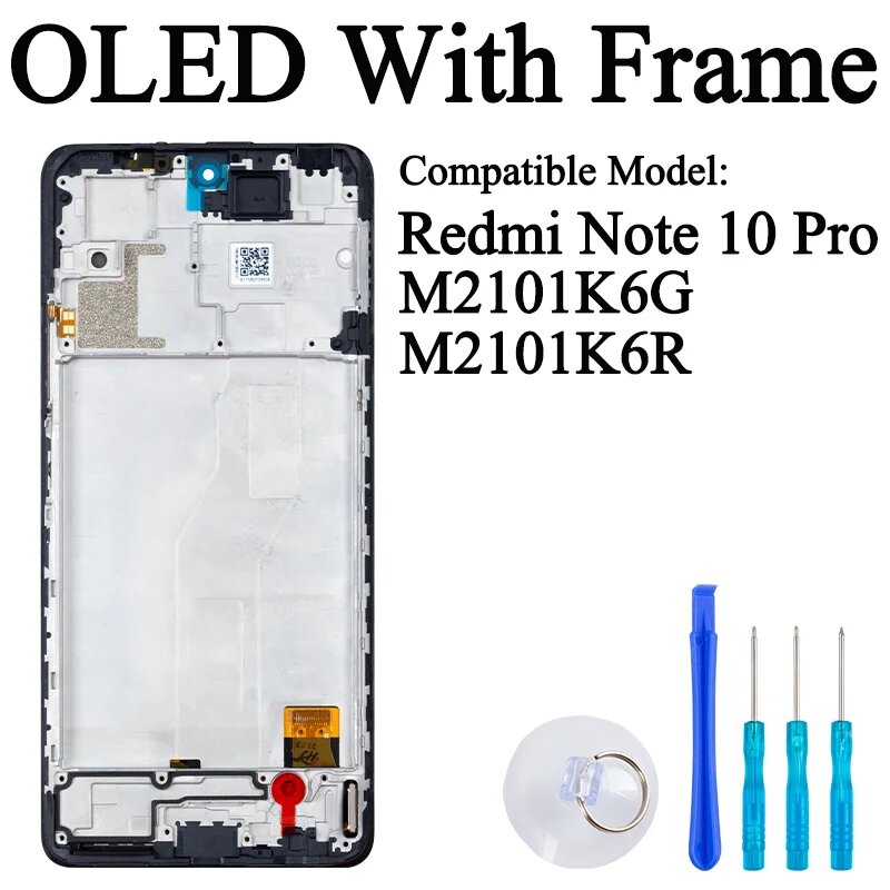 2201116 TG M2101K6G Премиальный ЖК-дисплей для Xiaomi Redmi Note 10 Pro, 10 Pro OLED Frame