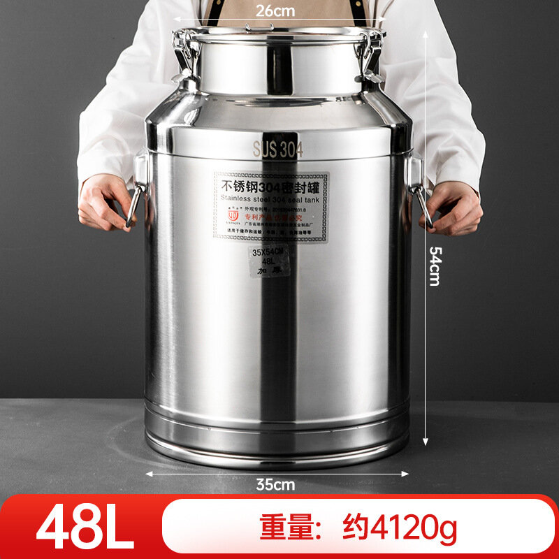 304 Нержавеющая сталь Винная бочка Герметичная бочка Утолщенная бочка для съедобного молока Чайный контейнер Герметичный контейнер Рисовая бочка Нержавеющая сталь Масляная бочка