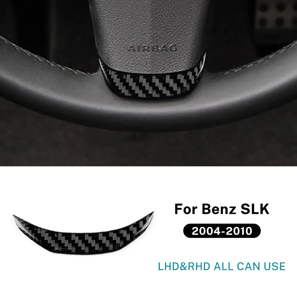 Наклейка на руль из углеродного волокна для Mercedes Benz SLK 2004-2010, Black Bottom LHD RHD