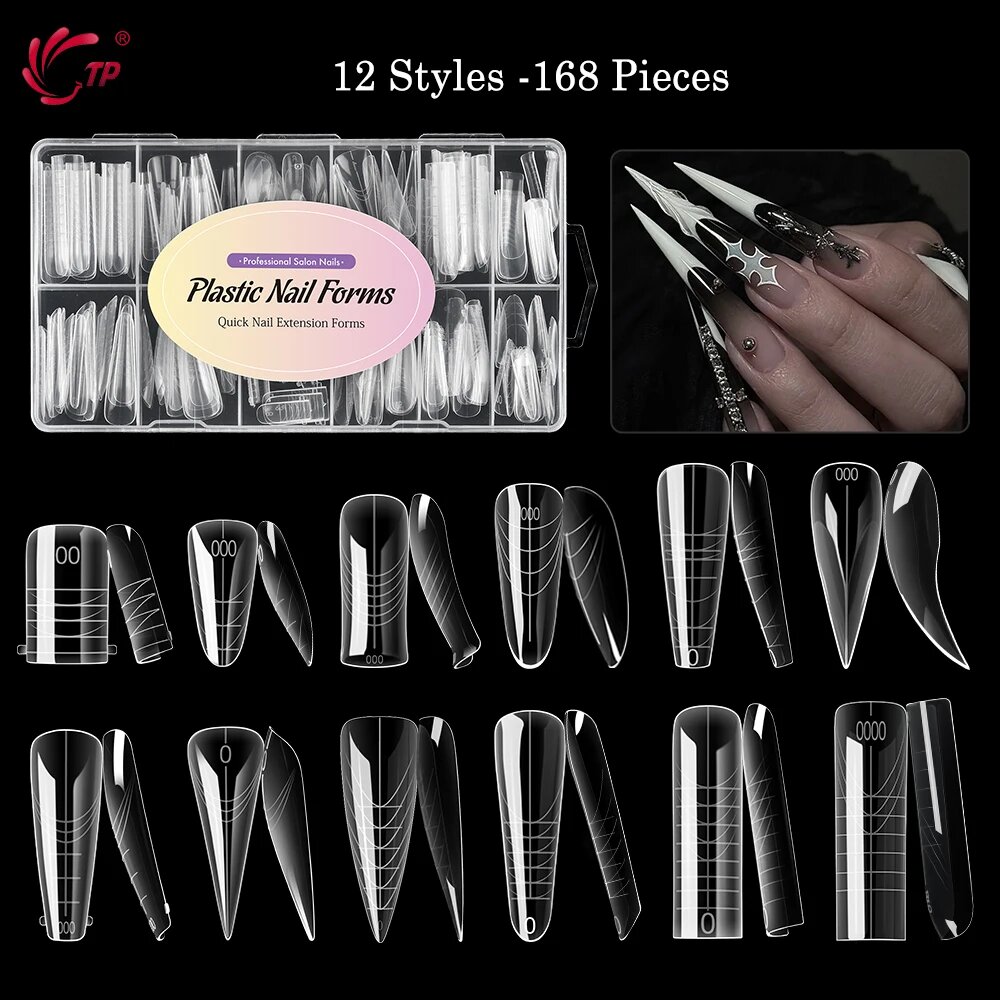 Формы для ногтей TP 12 стилей 168 шт. Цвет: M-168pcs-box