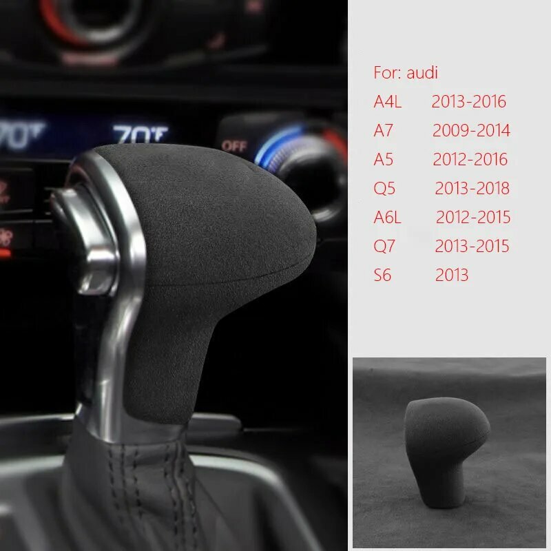 Замшевая ручка переключения передач из алькантары, крышка рычага, автомобильные аксессуары, накладка для Audi A3 A3L A4 A4L A5 A6L A8L S6 A7 Q2L Q3 Q5L Q7 Q8 Black For Audi D