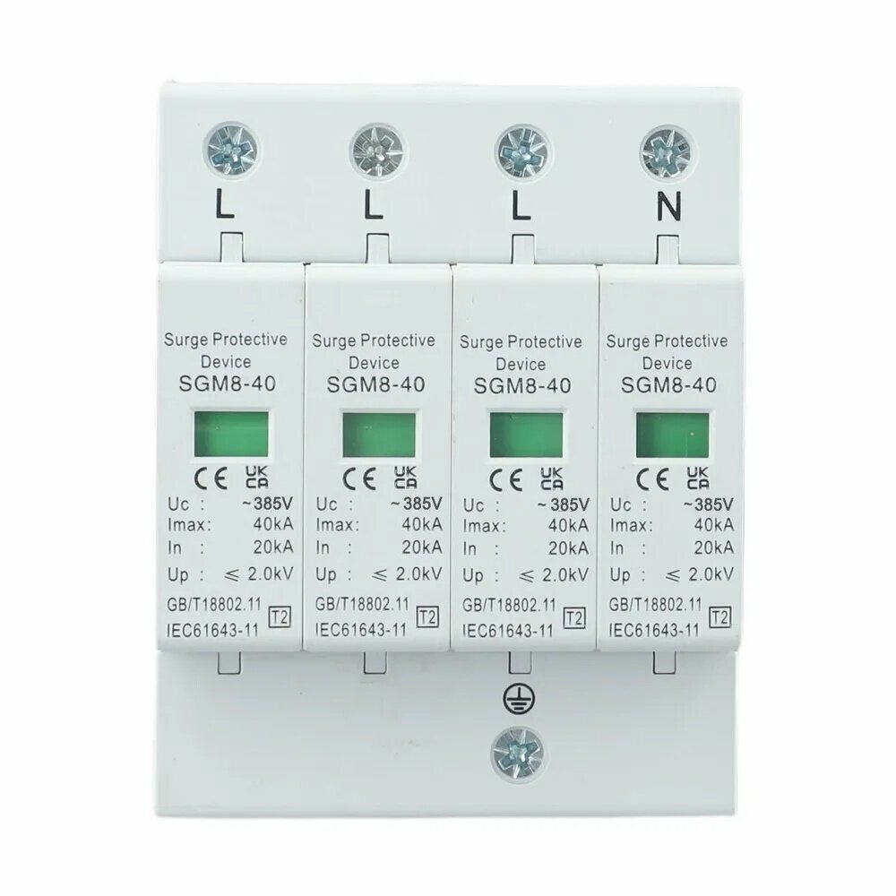 Устройство защиты от перенапряжения 4P 20KA-40KA, грозозащита, разрядник 420 В переменного тока