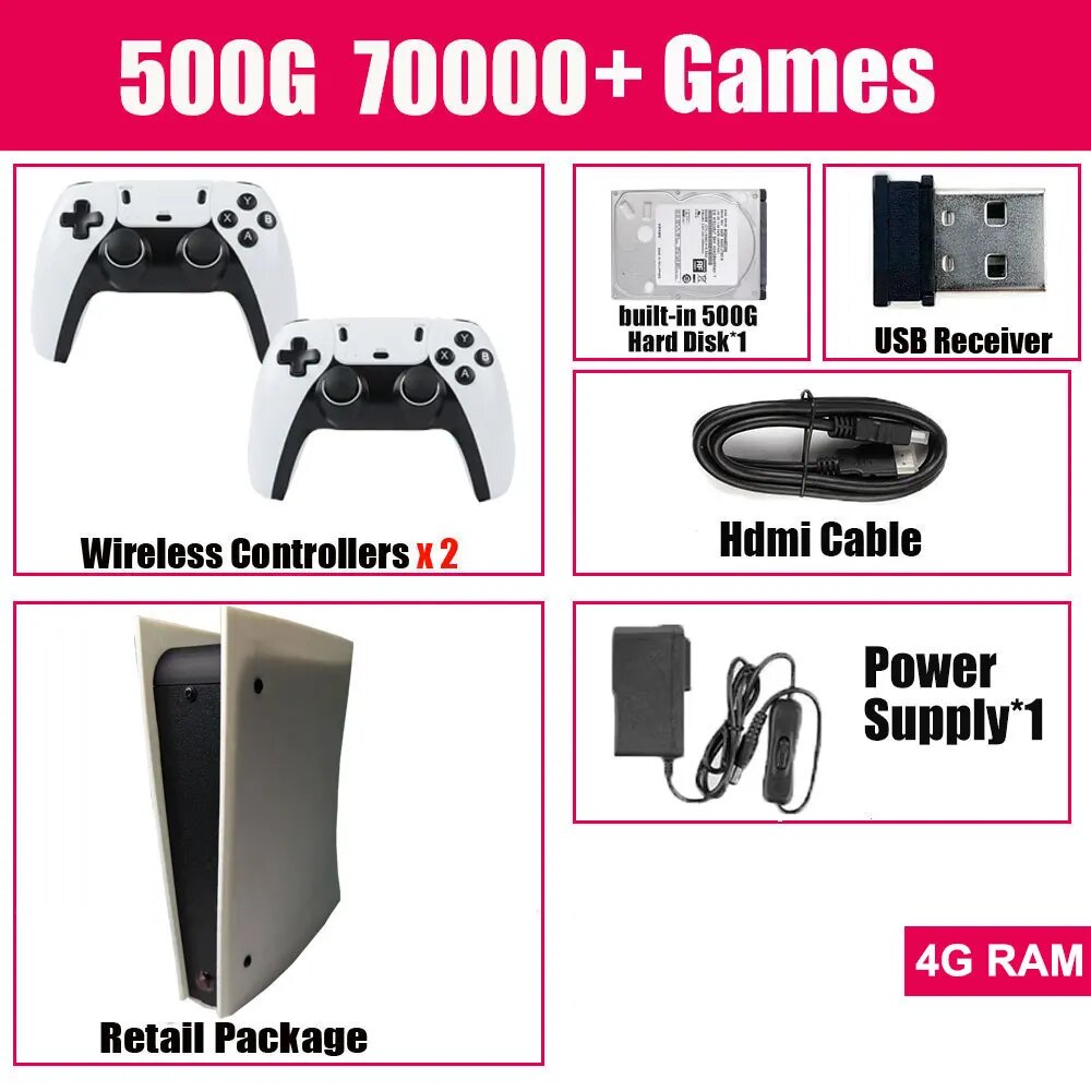 Игровая консоль X5 60 1 ТБ ЕС, 500G HDD BW