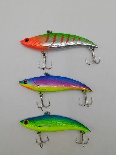 Набор воблеров в кейсе, раттлины для зимней рыбалки, 3шт. в прозрачном кейсе, 90мм, 19г