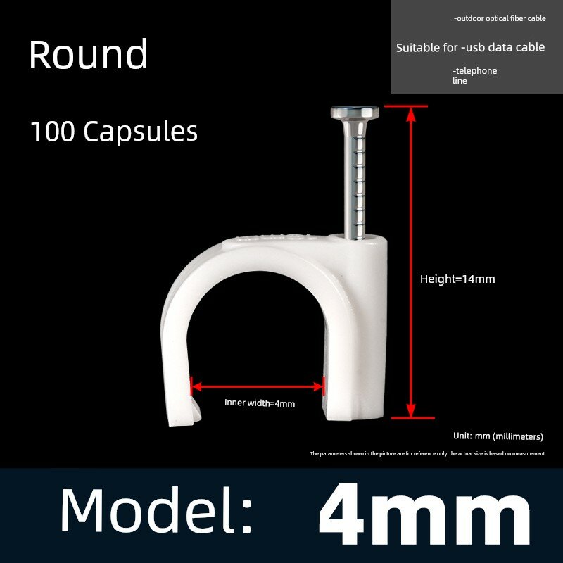 Круглый кабельный зажим для электрических проводов, диаметр 4 мм, упаковка 100 шт. для управления кабелем, внутреннее