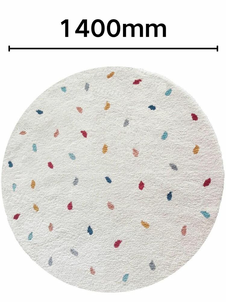 Круглый цветной ковер в горошек диаметром 1400 мм, поддающийся машинной стирке имитационный кашемировый коврик для спальни