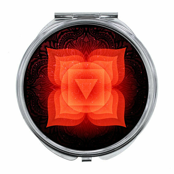 Складное зеркало круглое муладхара (размер 7,5*7,2 см.), 1 шт.