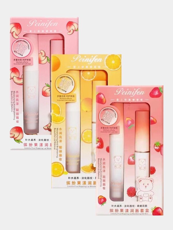 Набор лосьон для губ + бальзам для губ 2 в 1 с ароматом фруктов