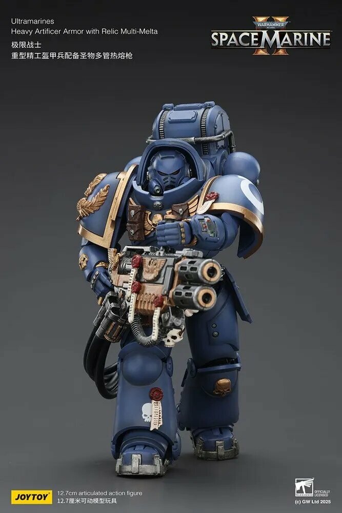 Подвижная фигурка JOYTOY Warhammer 40K 1/18 Action Figures Ultramarines Heavy Artificer Armot with Relic Multi-Melta