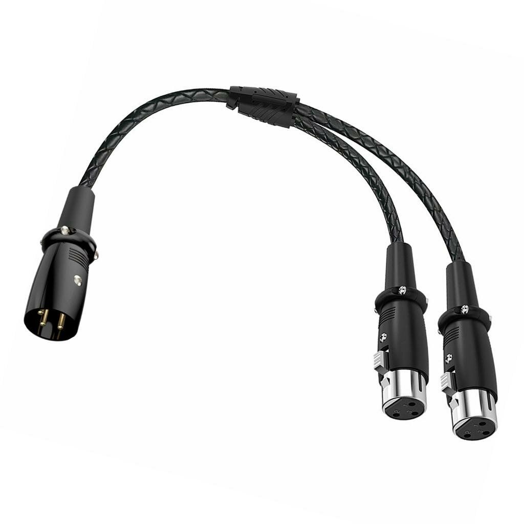 Разветвитель XLR Мама на 2 XLR Папа, 50 см, с позолоченными контактами, A