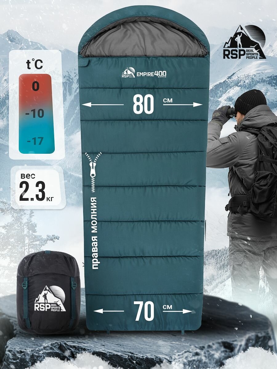 Спальный мешок RSP EMPIRE 400 (225*80 см, молния справа)