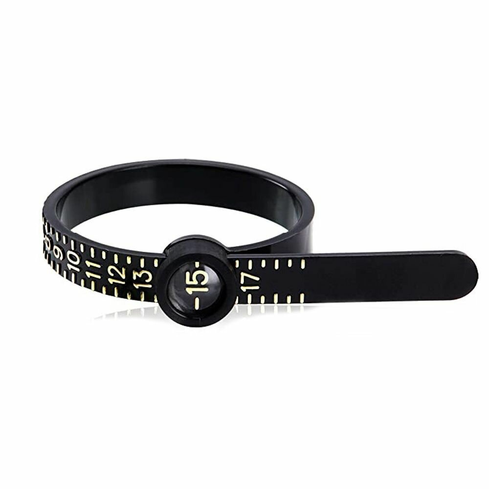 Кольцевой мерочный калибратор, пластиковый измеритель размера колец США 1-17, удобный инструмент для точного подбора колец женских и мужских, компактный размер 11 см