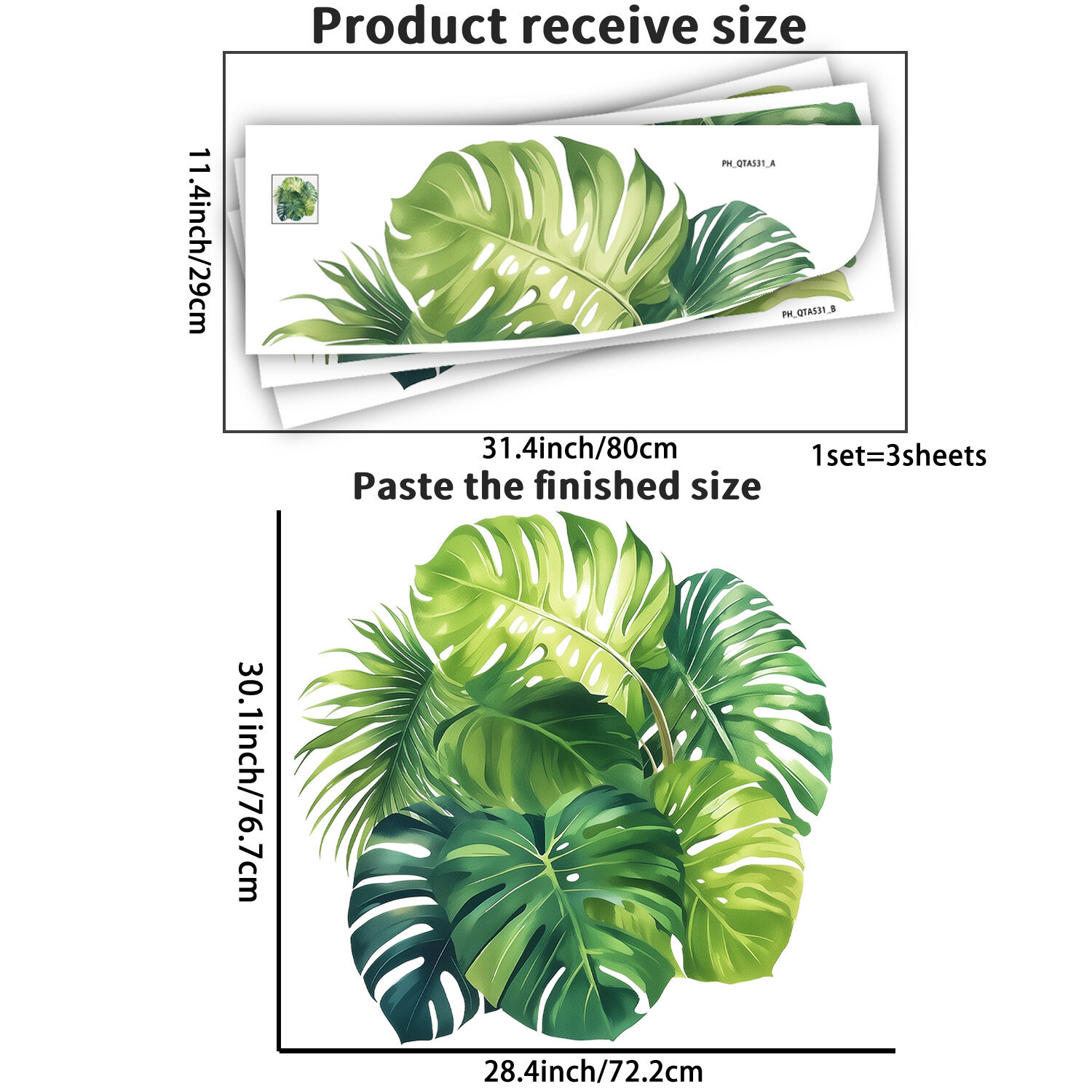 Трансграничная амазония внешней торговли растения серии цветы листья банановые листья черепаха спина листья наклейки на