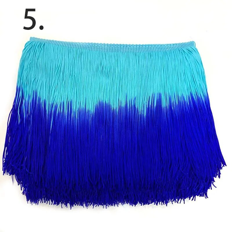 Кружевная бахрома с кисточками, 20 см, вискоза Синий, 5