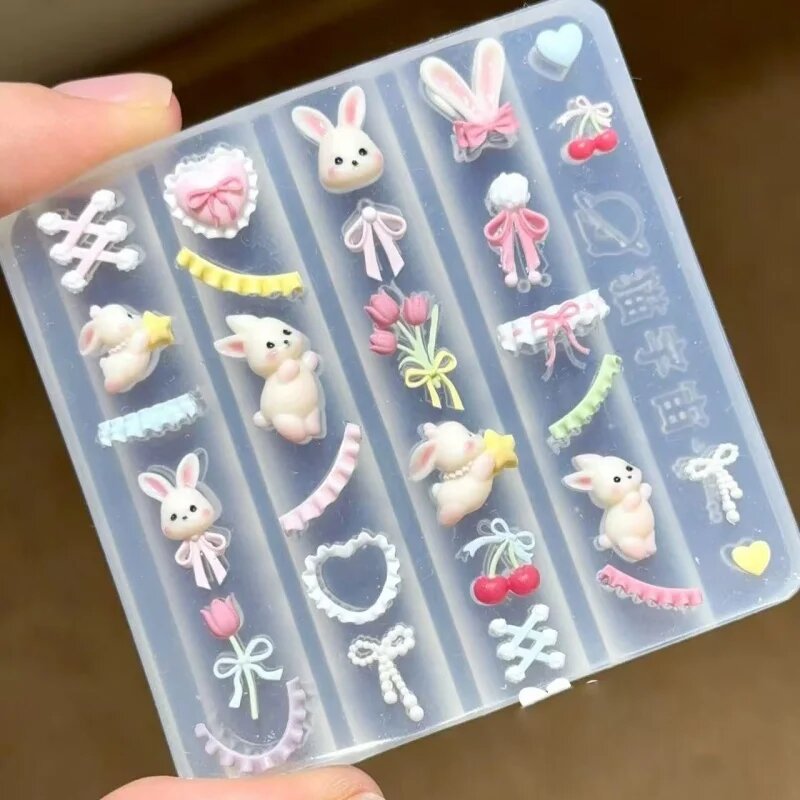 1 шт, французский бант, жемчужный бант, цветок, 3D акриловая форма для ногтей, дворцовые украшения для ногтей, дизайн «сделай сам», силиконовая форма для маникюра, дизайн ногтей