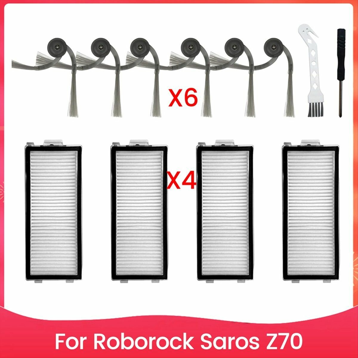 HEPA-фильтры и боковая щетка для пылесоса Roborock Saros Z70