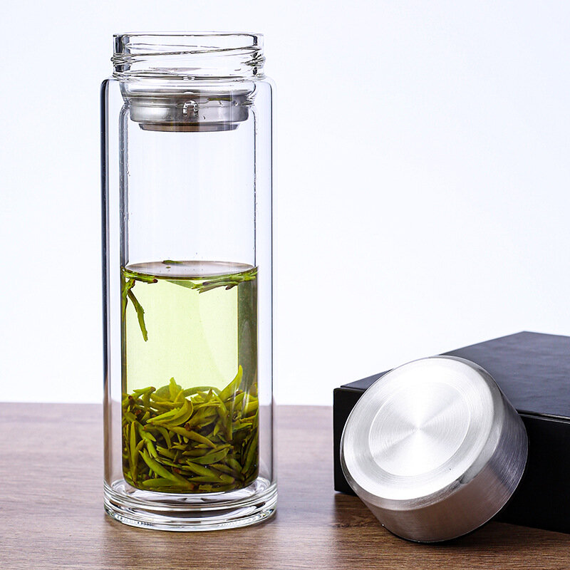 Промо-кружка с гравировкой, печатью логотипа, рекламная стеклянная кружка, оптовая продажа, двухслойная стеклянная кружка