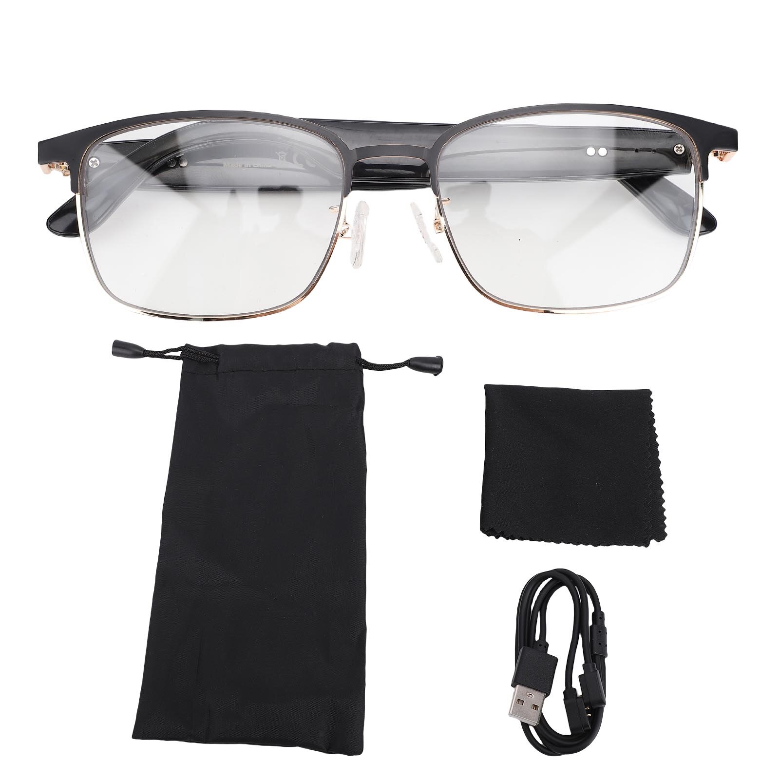 Умные Bluetooth-очки со встроенным микрофоном и динамиком, голосовым управлением, беспроводные солнцезащитные очки для активного отдыха, золотистый цвет.