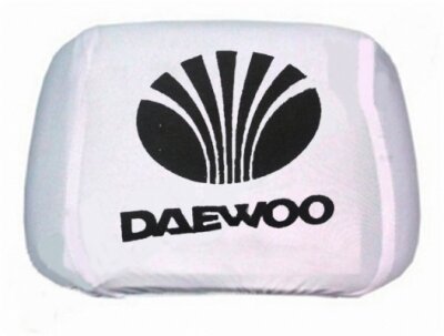 Чехлы для подголовников для Daewoo, 95% хлопок/5% эластан, белые