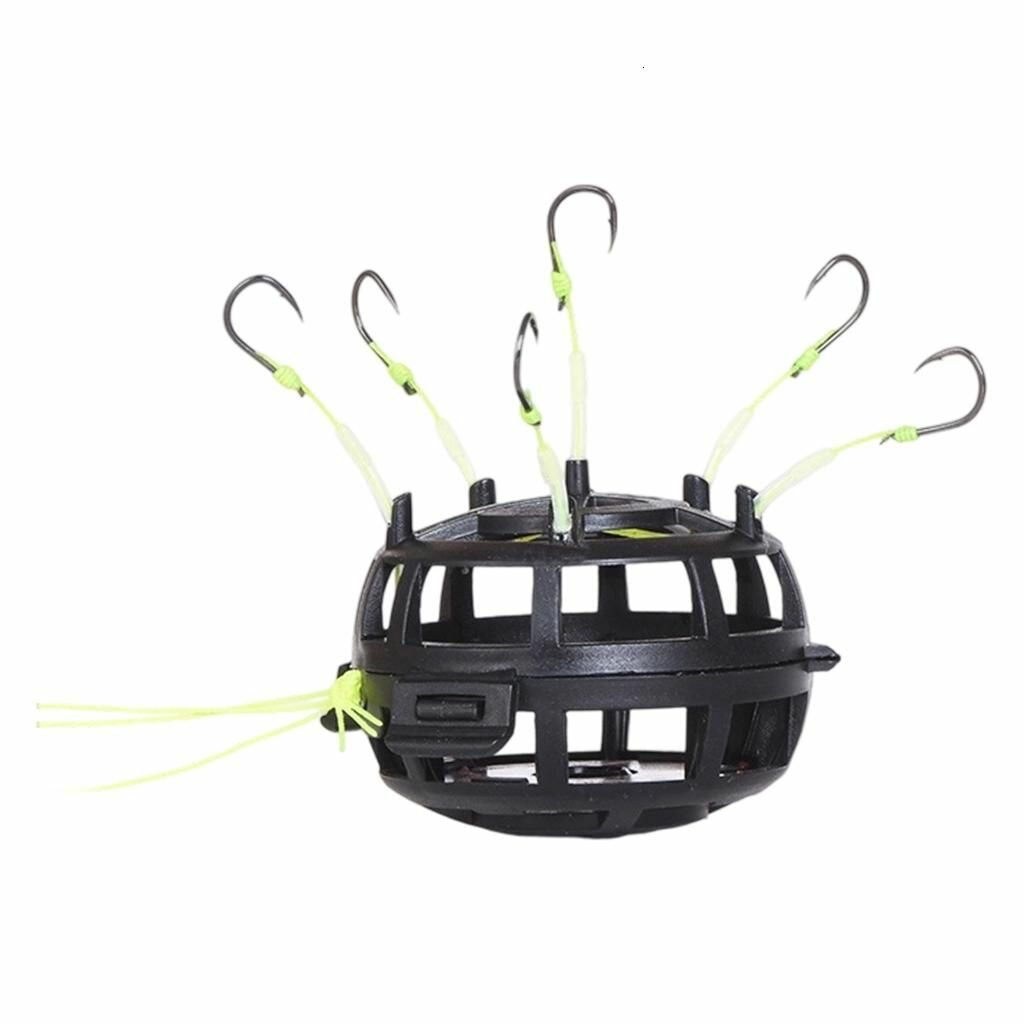 6 крючков группа кормушек квадратные приманки для рыбалки, No. 5 hook - Iceni hook box