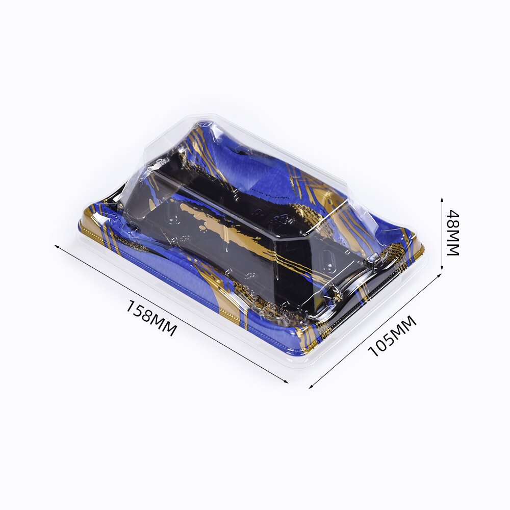 Санзе Высококачественная волнообразная тарелка Одноразовая коробка для суши Утолщенная крышка против запотевания Димсам Пельмени Кондитерские изделия Пластиковая коробка