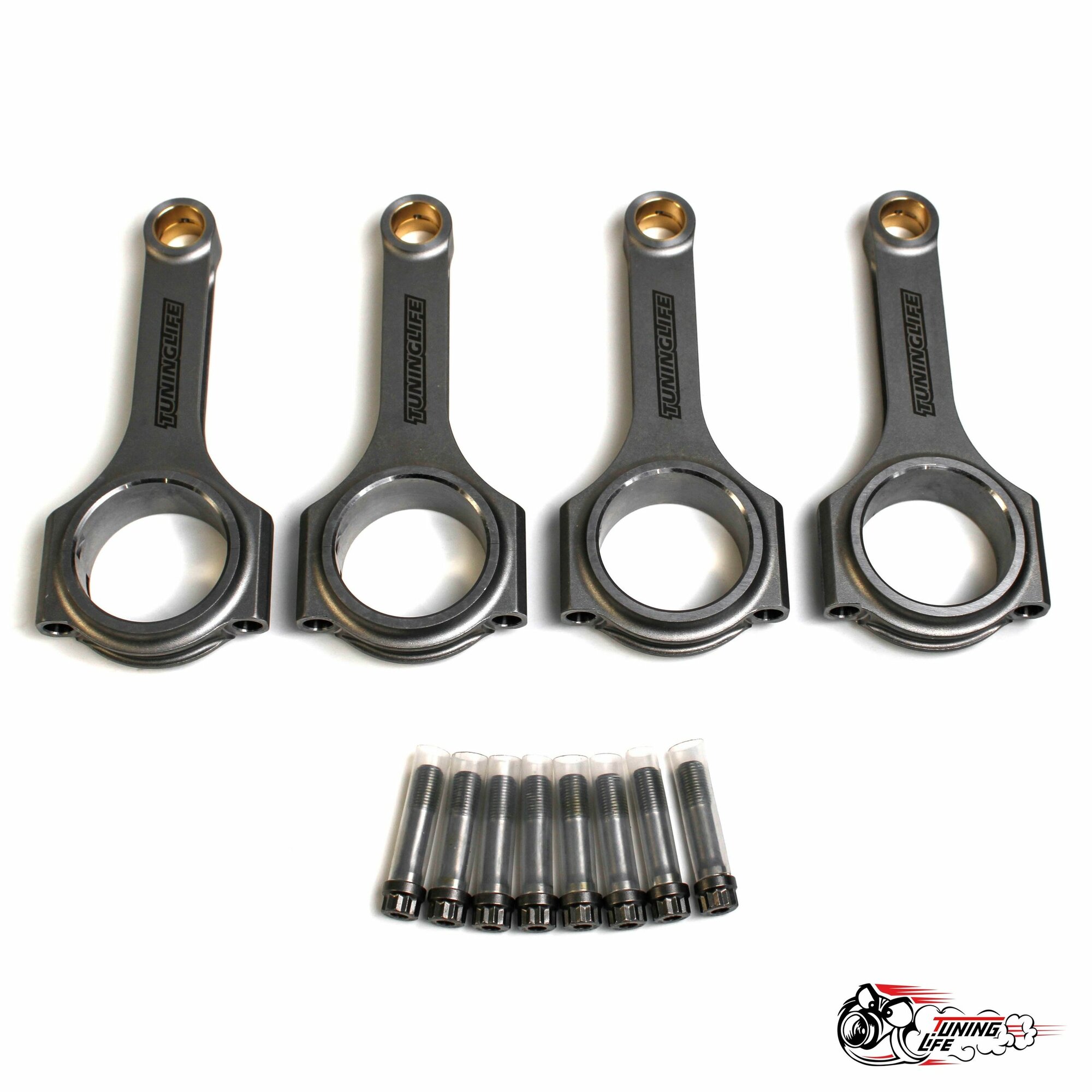 Шатуны кованные H-образные 133мм, Лада Приора + болты шатунные ARP 2000