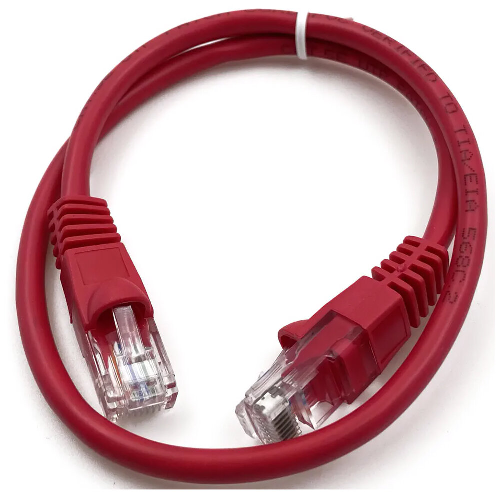 Патч-корд Buro UTP 4 пары cat.5E CCA molded 0.5м, красный, RJ-45 (m)-RJ-45 (m) (UTP-5E-0.5M-R)