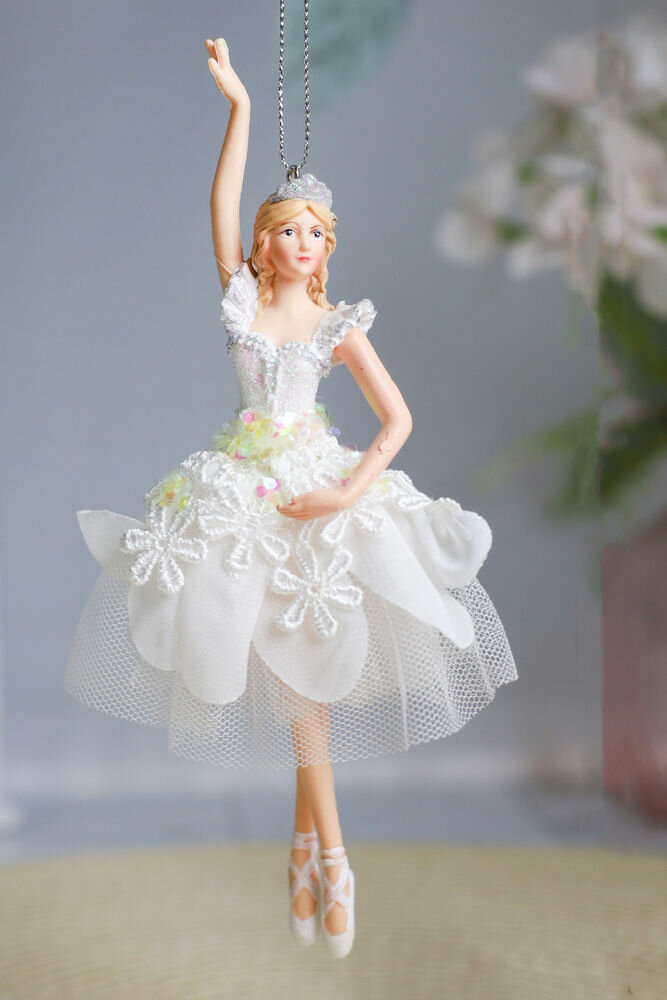 Ёлочная игрушка балерина мадлен, полистоун, 14 см, Kurts Adler J7433-1