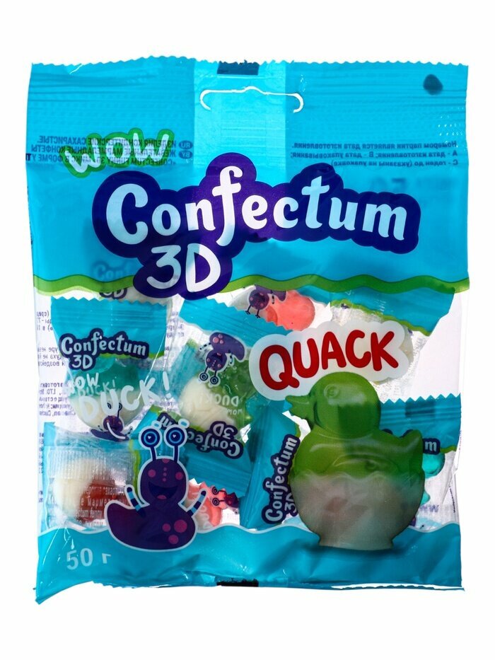 Мармелад Confectum funny Утята, со вкусом черники, яблока, клубники, ананаса и ванили, 50 г, 2 шт.