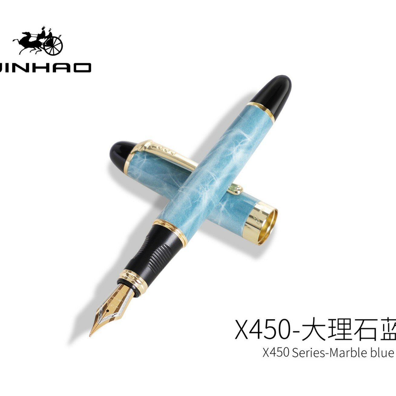 Перьевая ручка Jinhao X450 для студентов, подарок для каллиграфии, металлическая ручка для подписи, совместимая с чернильными картриджами