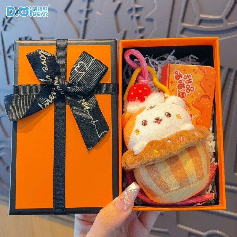 Новинка 2025: плюшевая игрушка-подвеска для ключей, рюкзака, школьной сумки, в виде кота-десерта, котенка,