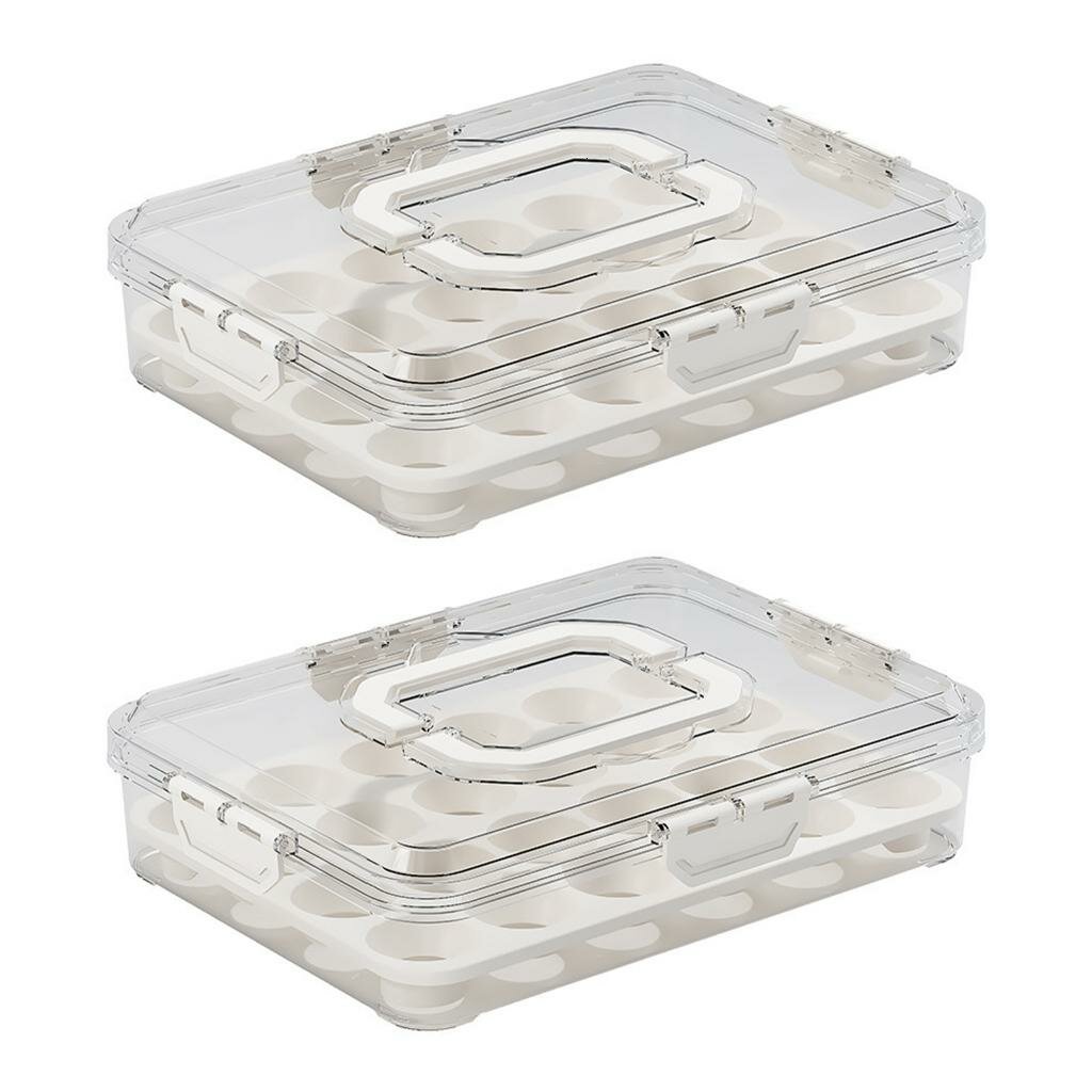 Прозрачные стопкаемые контейнеры для яиц с ручкой