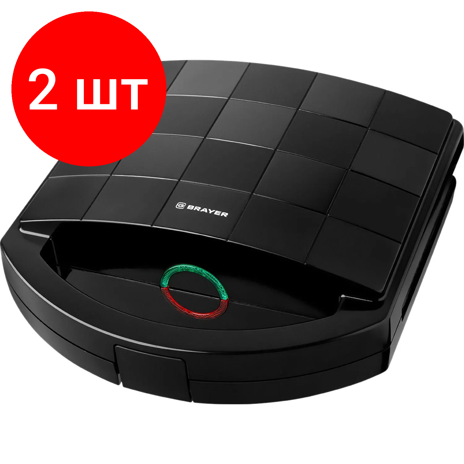 Комплект 2 штук, Вафельница BRAYER 2307BR, 750Вт, белг. вафли, панель 22.5x13 см, антиприг. покр
