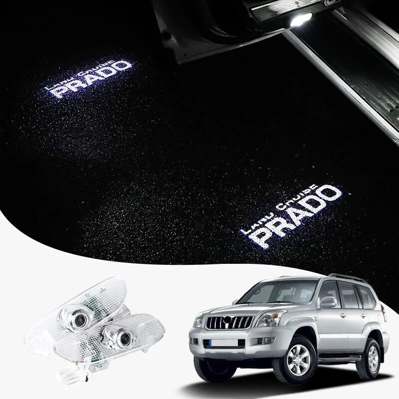 Дверь автомобиля, проекционный фонарь, тойота ленд крузер прадо 120 2003-2009 Выделенный. Эксклюзивный приветственный свет, For Toyota LAND CRUISER PRADO 120 LC120 J120 Аксессуары ( A Стиль ) 2 шт