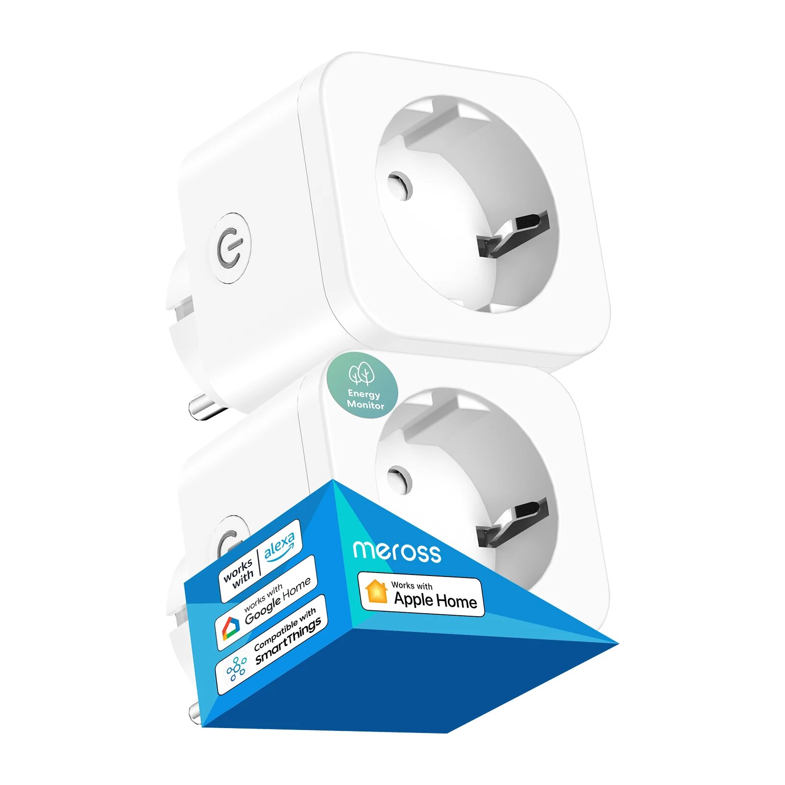 Умная Wi-Fi-вилка Meross с монитором энергии, настенная розетка 16А, таймер, расписание, голосовое управление для Alexa Google Assistant SmartThings