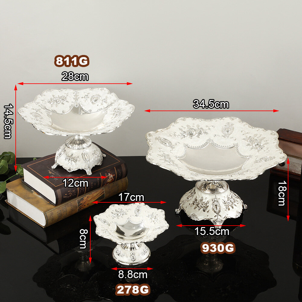 Европейский стиль легкой роскоши, фруктовая тарелка, модная креативная тарелка из цинкового сплава, изысканная высококачественная тарелка для фруктов, закусочная тарелка