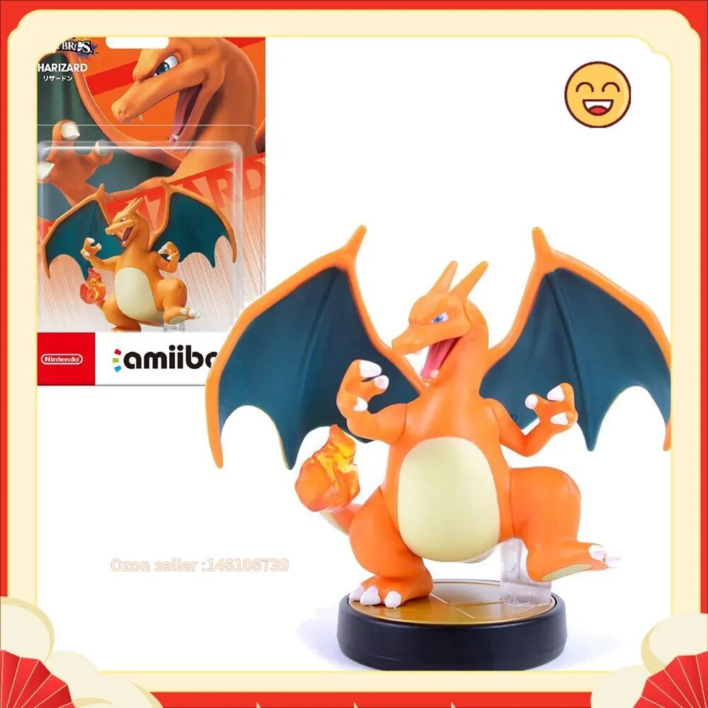 Фигурка Nintendo Amiibo Charizard, сериалы Super Smash Bros, Пластик, 10 см
