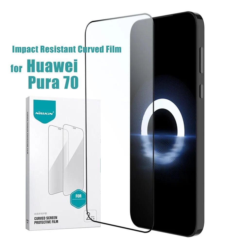 Защитная пленка Nillkin для Huawei Pura 70, 3D изогнутая защитная пленка для экрана, Разблокировка по отпечатку пальца, Защита от царапин, Не стеклянная закаленная пленка