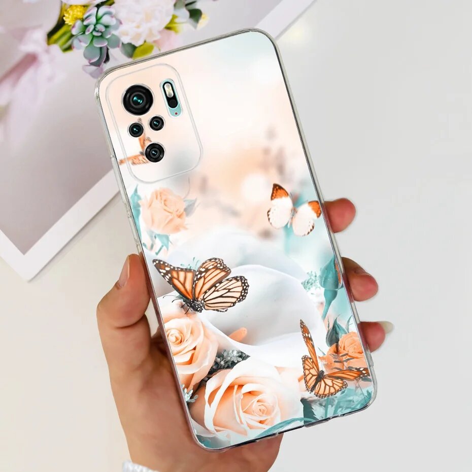 Чехол для Xiaomi Redmi Note 10S, арбузный красный, силикон