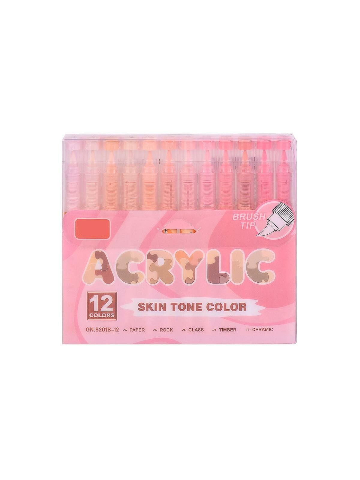 12шт Жидкий акриловый маркер 12 Цветов Акриловая краска Ручка Кисть Маркер для рисования