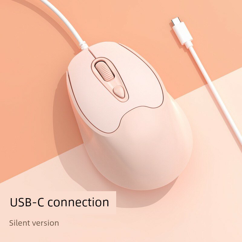 Проводная мышь с интерфейсом Type-C подходит для компьютерной периферии Huawei, Apple, Lenovo, Xiaomi, а также для