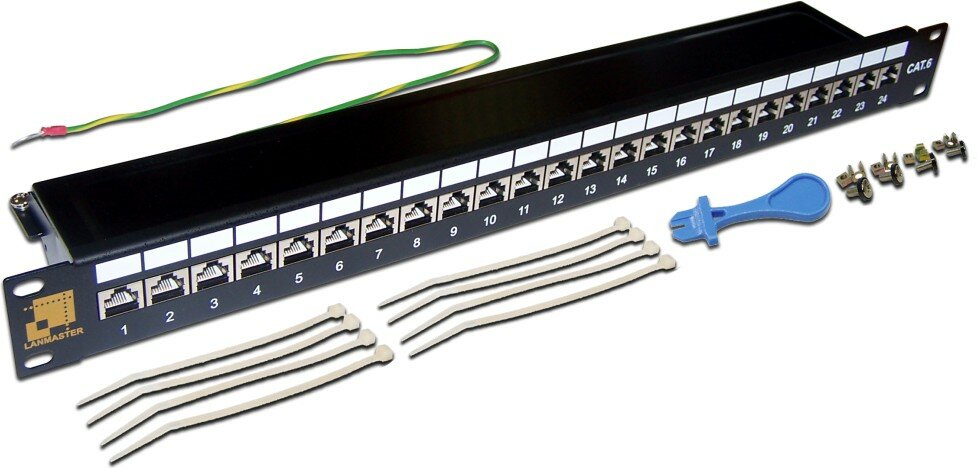 LAN-PPL24S6 / Патч-панель Lanmaster LAN-PPL24S6 19" 1U 24xRJ45 кат.6 FTP