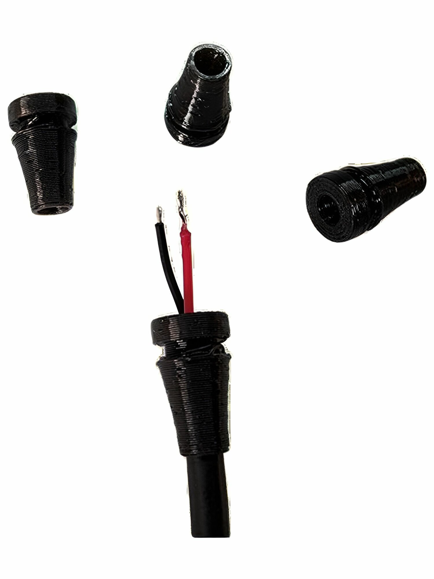 Втулка проходная для кабеля диаметром 3мм, черная 8,4х13мм (10шт)