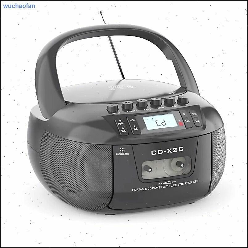 Портативный CD-плеер, кассетный проигрыватель и рекордер с радиоприемником FM AM с Bluetooth и USB-поддержкой MP3, блоком питания переменного/постоянного тока с дистанционным управлением